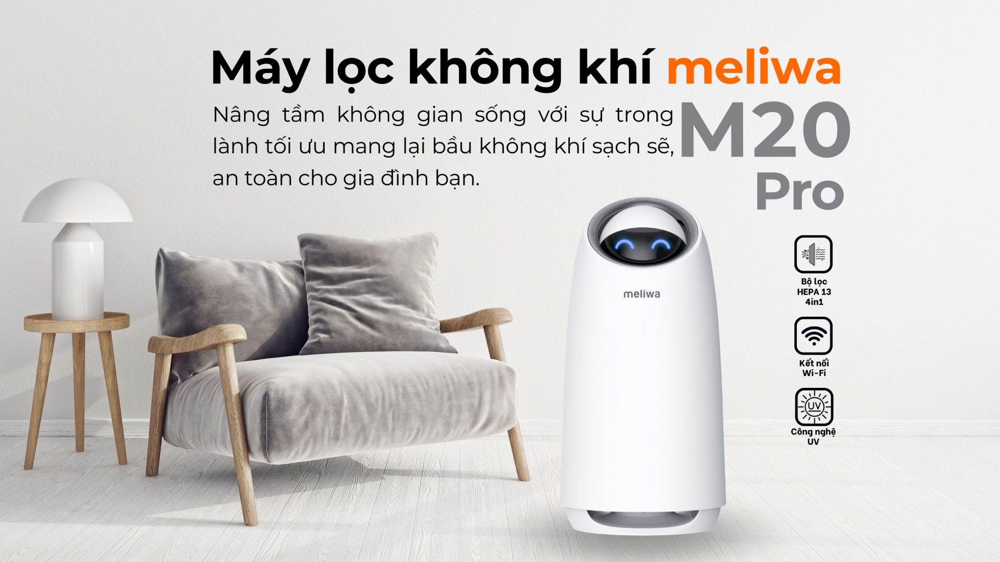 Máy lọc không khí meliwa M20 Pro thông minh | meliwa