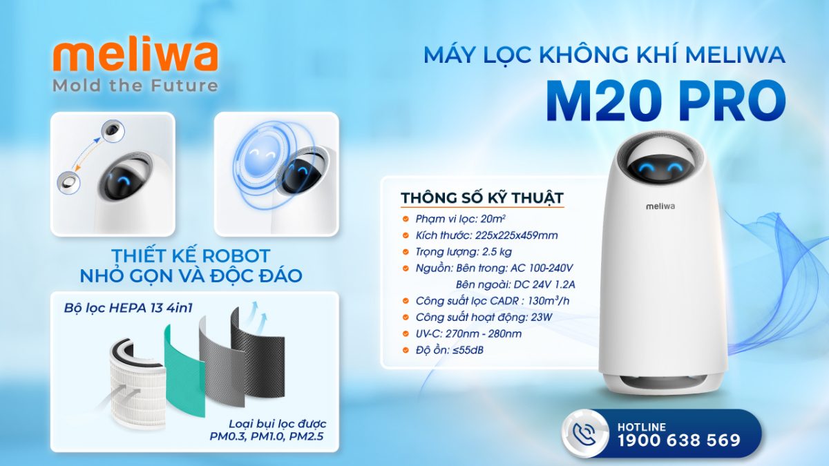 Máy lọc không khí meliwa M20 Pro thông minh | meliwa
