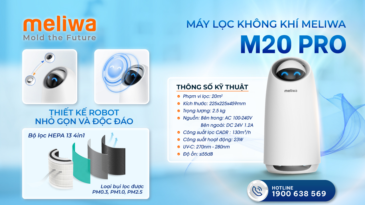 Máy lọc không khí meliwa M20 Pro thông minh | meliwa